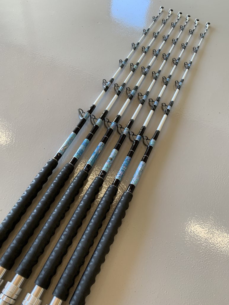 Hawaiian Abalone Shell 6′ Stand Up Trolling Rods – Connley Fishing