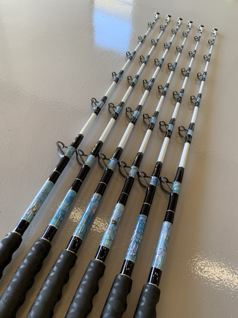 Hawaiian Abalone Shell 6′ Stand Up Trolling Rods – Connley Fishing