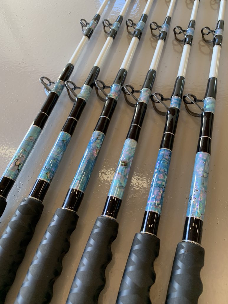 Hawaiian Abalone Shell 6′ Stand Up Trolling Rods – Connley Fishing