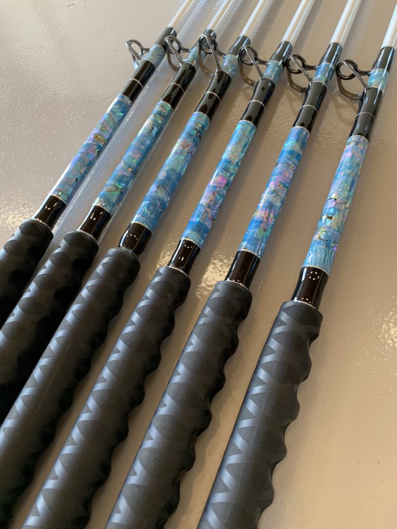 Hawaiian Abalone Shell 6′ Stand Up Trolling Rods – Connley Fishing