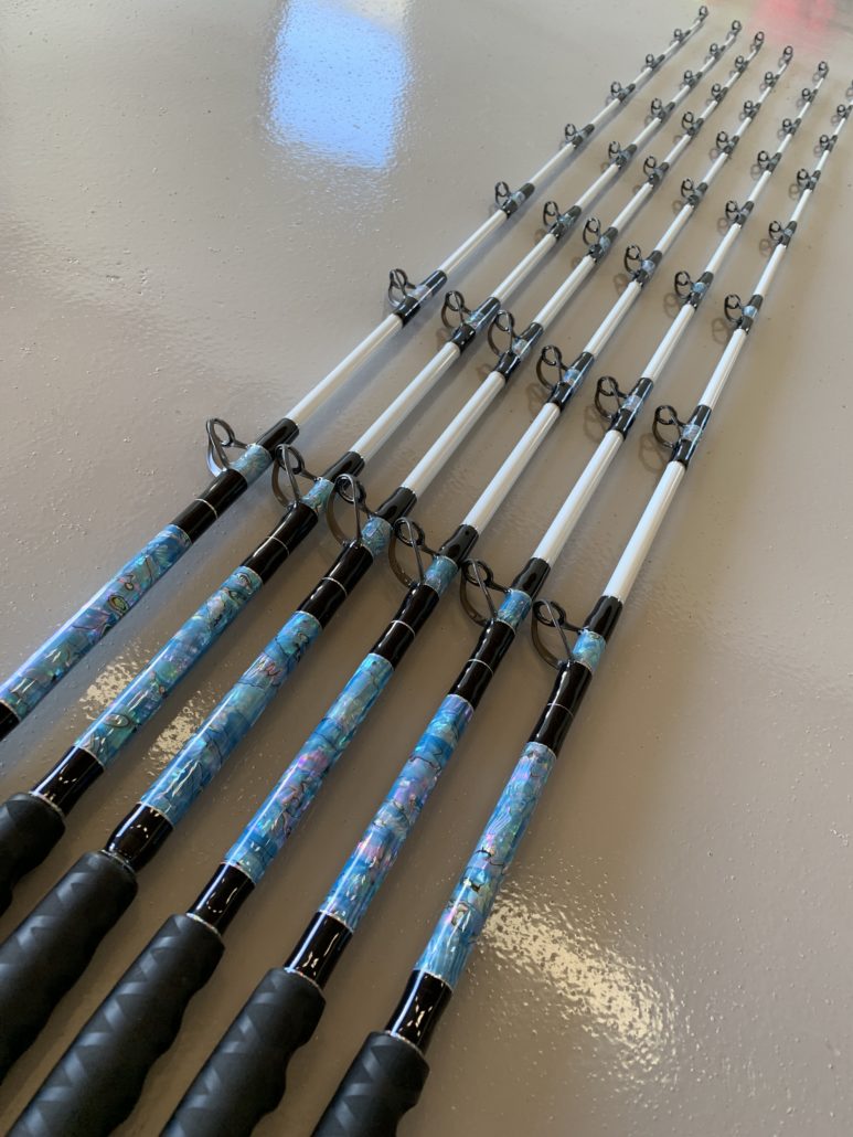 Hawaiian Abalone Shell 6′ Stand Up Trolling Rods – Connley Fishing