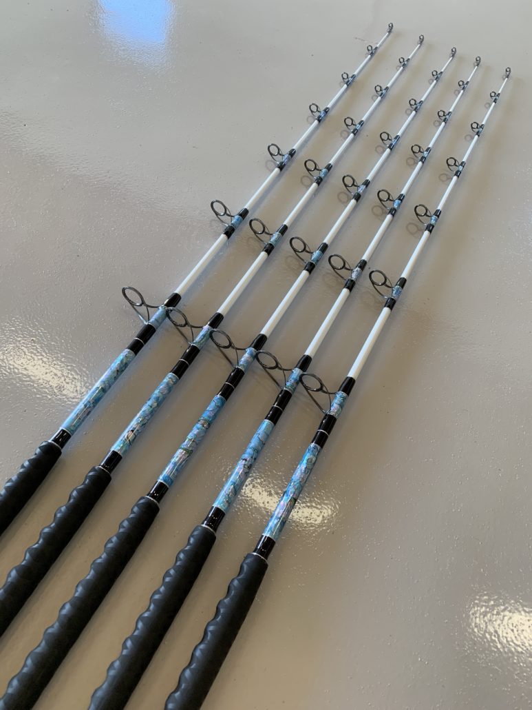 Hawaiian Abalone Shell 6′ Stand Up Trolling Rods – Connley Fishing
