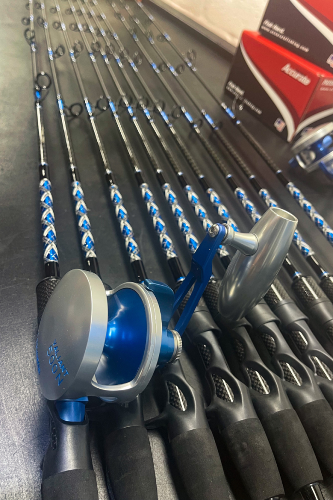 6’6″ Blue/Silver Carbon Fiber Slow Pitch Jigging Rod – Connley Fishing