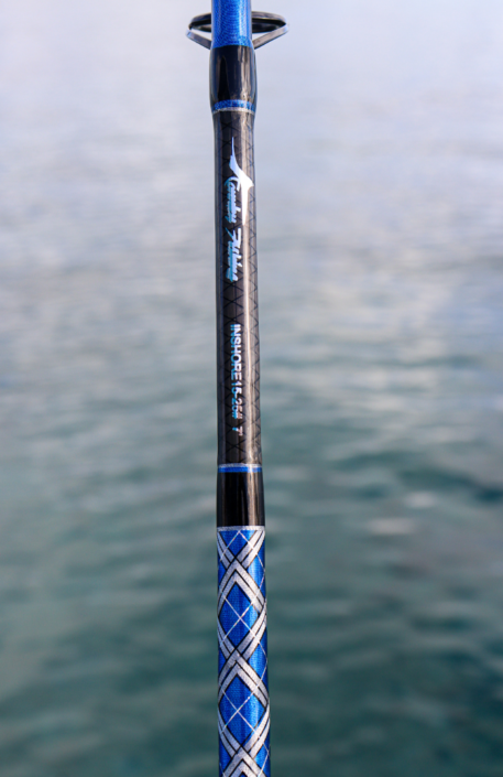 7′ Blue/Silver Carbon Fiber Inshore Spinning Rod – Connley Fishing