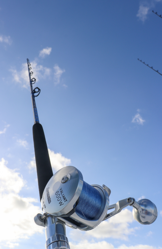 6′ Blue/Silver Frigate Conventional Trolling Rod – Connley Fishing