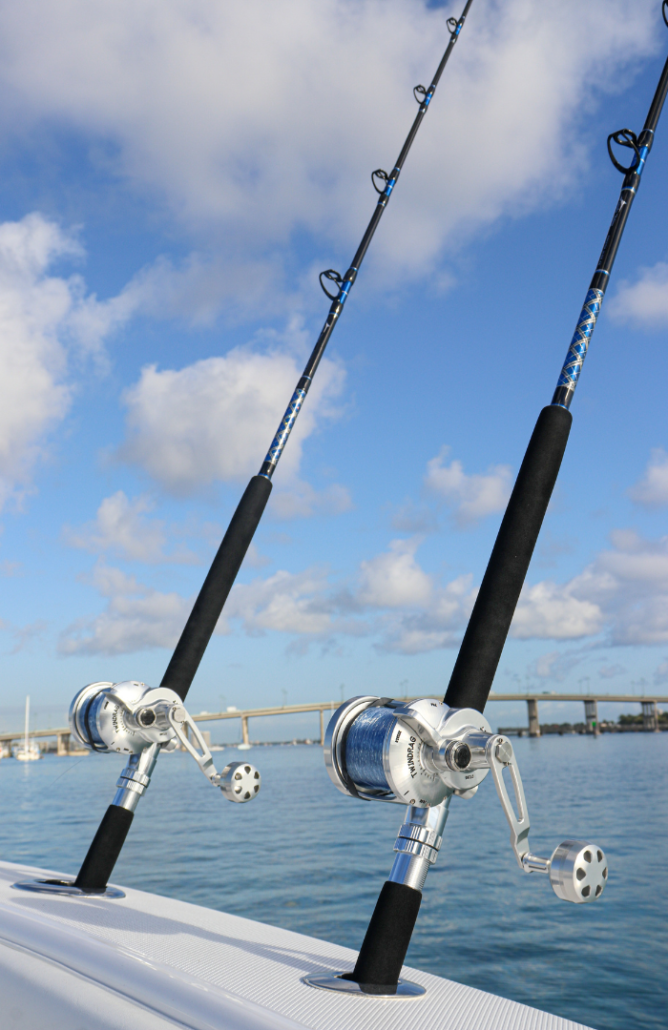 6′ Blue/Silver Frigate Conventional Trolling Rod – Connley Fishing