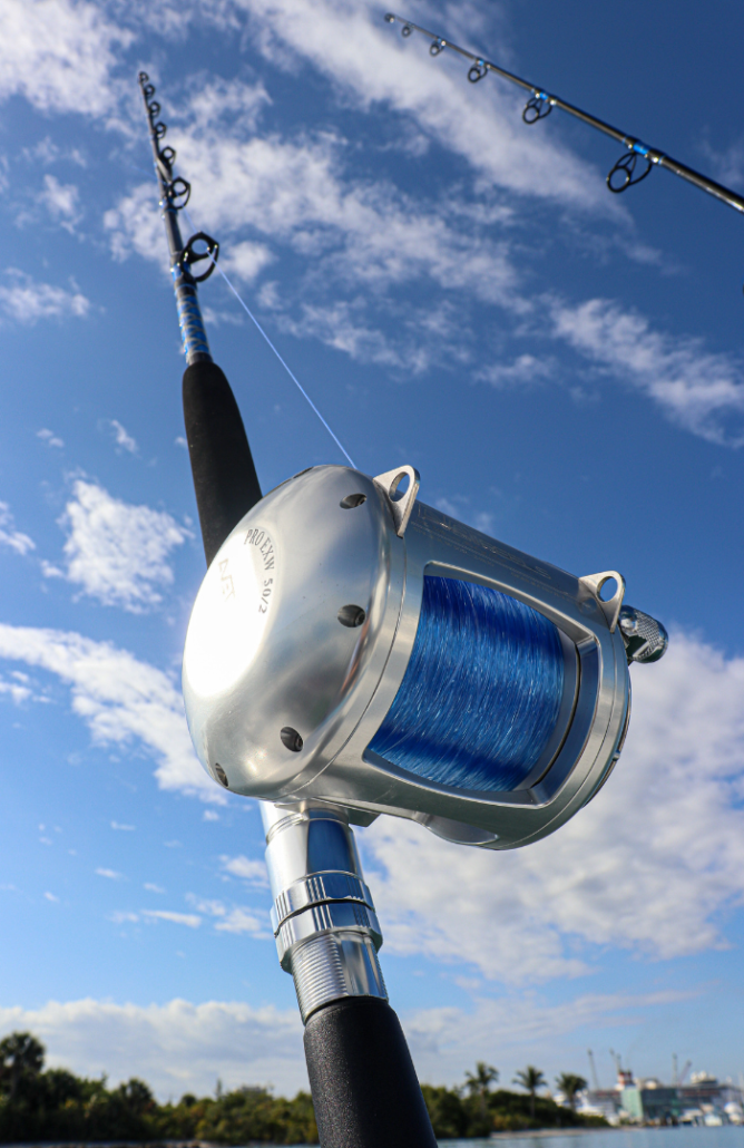 6′ Blue/Silver Frigate Conventional Trolling Rod – Connley Fishing