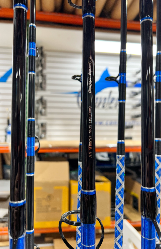 Blue/Silver 6’6″ or 7′ Sailfish Spin 15-50 – Connley Fishing