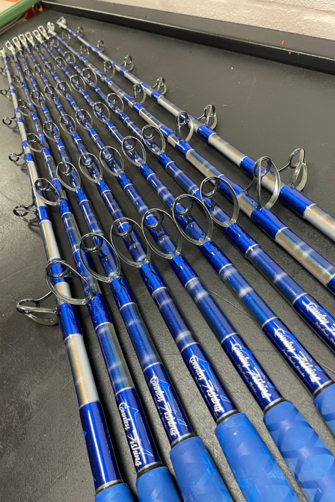 Limited Edition 6′ #80-130 High Speed Wahoo Painted Trolling Rods with ...