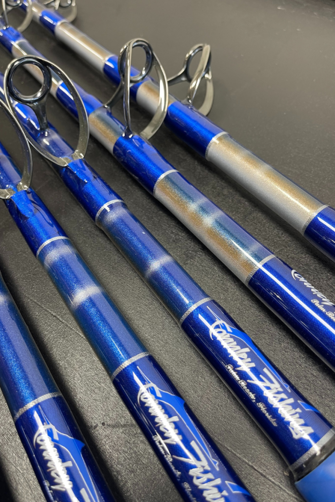 Limited Edition 6′ #80-130 High Speed Wahoo Painted Trolling Rods with ...