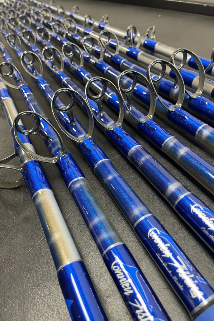 Limited Edition 6′ #80-130 High Speed Wahoo Painted Trolling Rods with ...