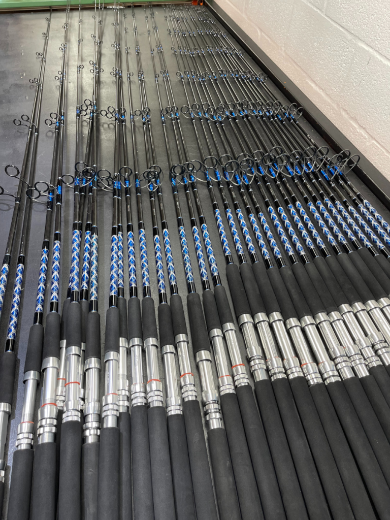 OVERSTOCK (2) Blue/Silver Diamond Series 7′ Graphite 15-30# Spinning ...