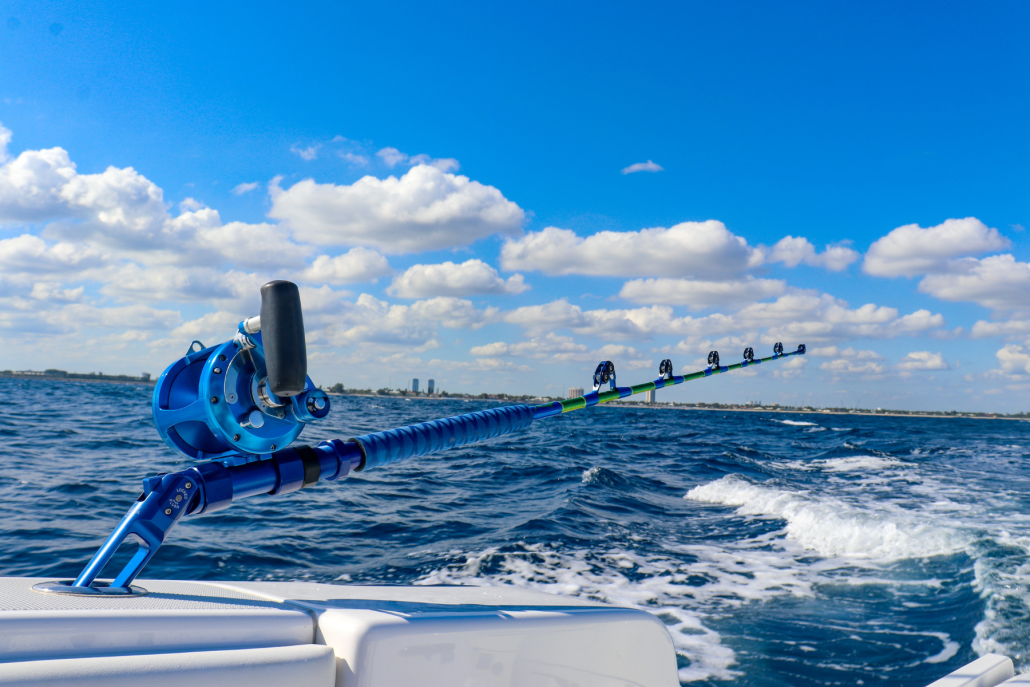 Custom Painted Mahi 6′ 60-130# Trolling Rod w/ Winthrop Rollers ...