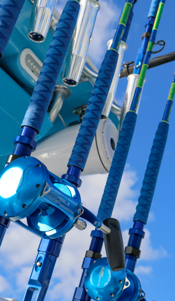 Custom Painted Mahi 6′ 60-130# Trolling Rod w/ Winthrop Rollers ...