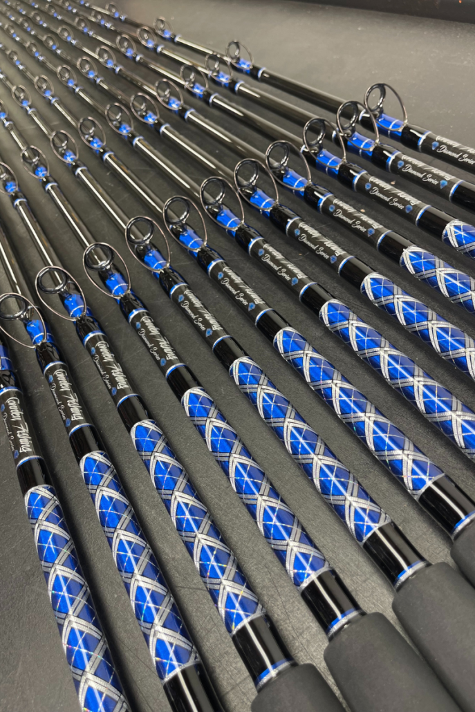 OVERSTOCK Blue/Silver Diamond Series 700L 20-40# Conventional Rod ...