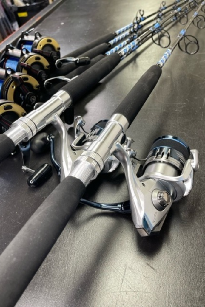 OVERSTOCK Bundle: 6 Rod Blue/Silver Set – 4 Trolling, 2 Spinning ...