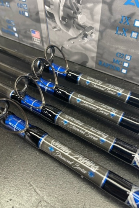 OVERSTOCK Blue/Silver Diamond Series 700L 20-40# Conventional Rod ...